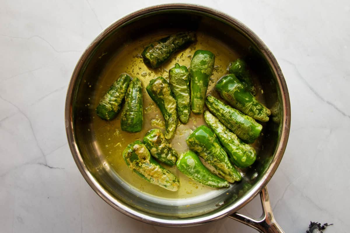 Easy, Garlicky Padron Peppers (For Garlic Lovers!)