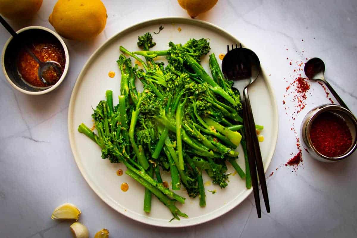 Sautéed Broccolette with Garlic, Lemon and Aleppo Chili (So Easy!)
