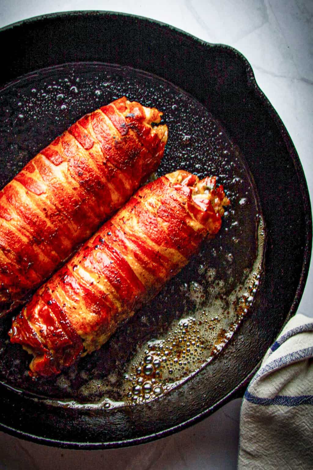 Stuffed Chicken Leg with Bacon, Porcini, Walnuts and Date Sauce