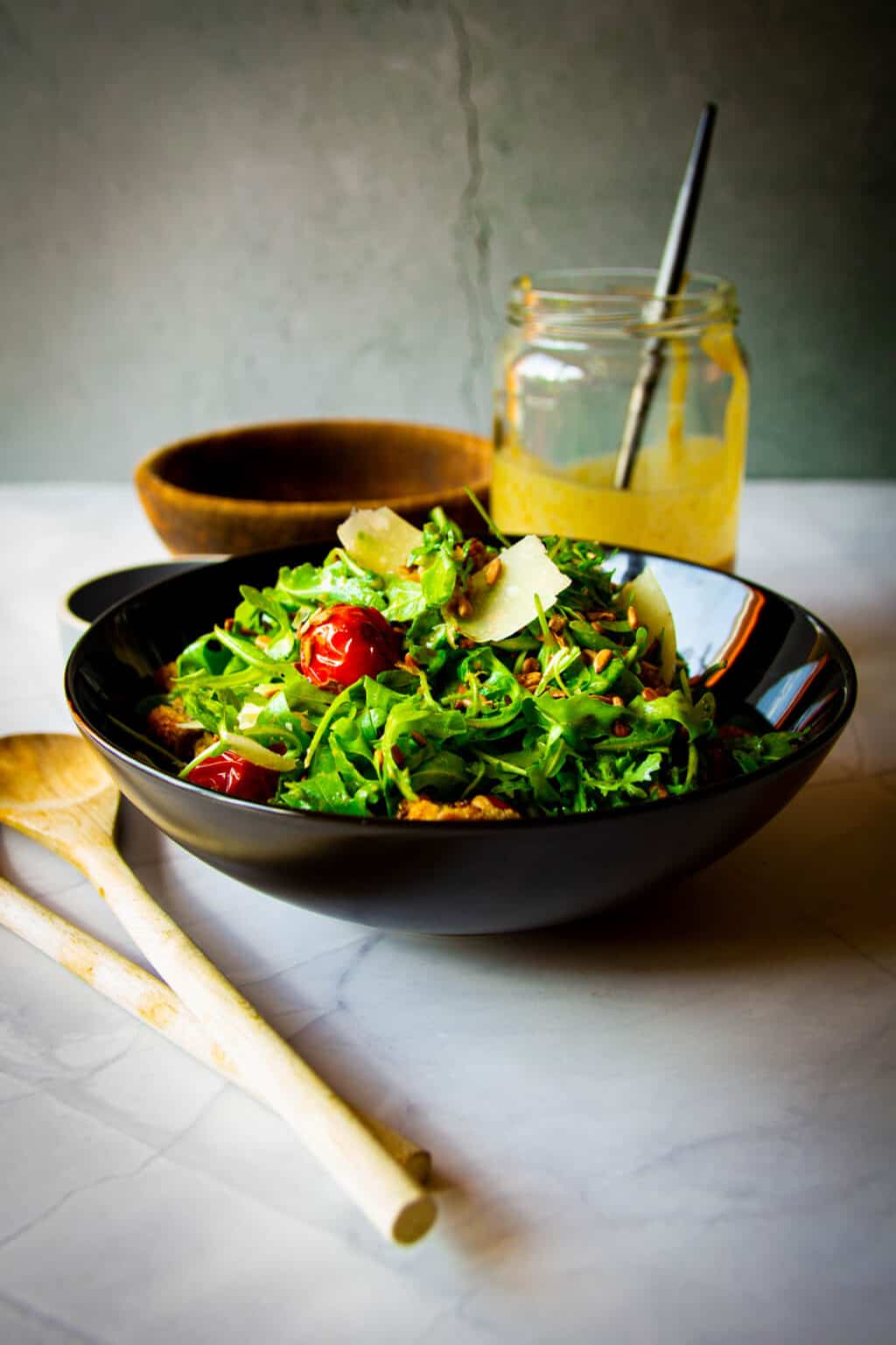 A Warm Rocket (Arugula) Salad with A Creamy Roasted Sunflower Dressing ...
