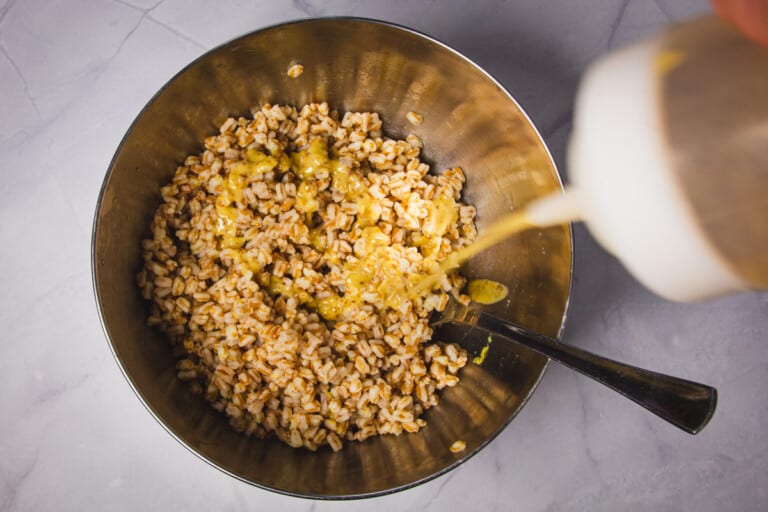 Warm Roasted Apple Spelt Salad with Toasted Sunflower and Sage