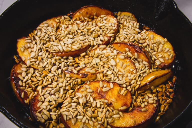 Warm Roasted Apple Spelt Salad with Toasted Sunflower and Sage